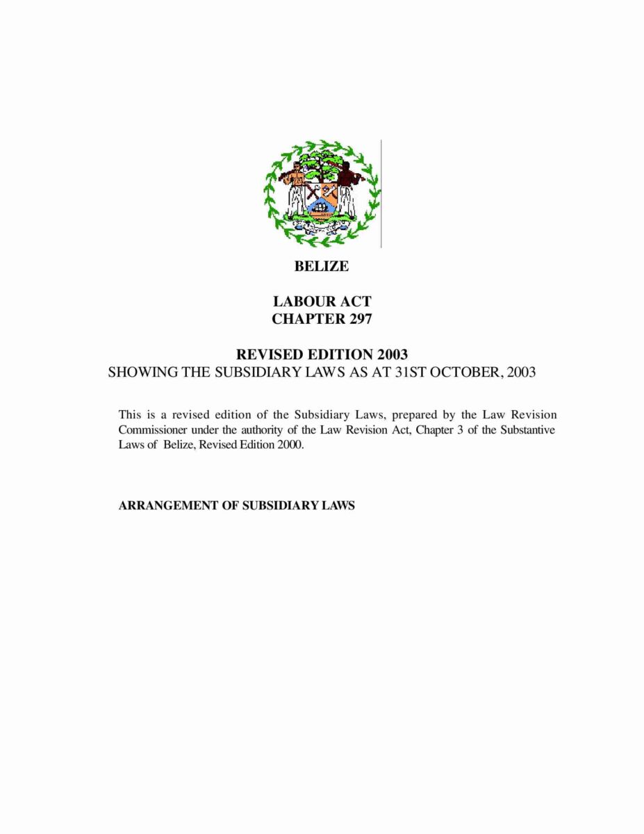 Labour (Keeping of Records) Regulations, 1986 (Belize) - WIEGO