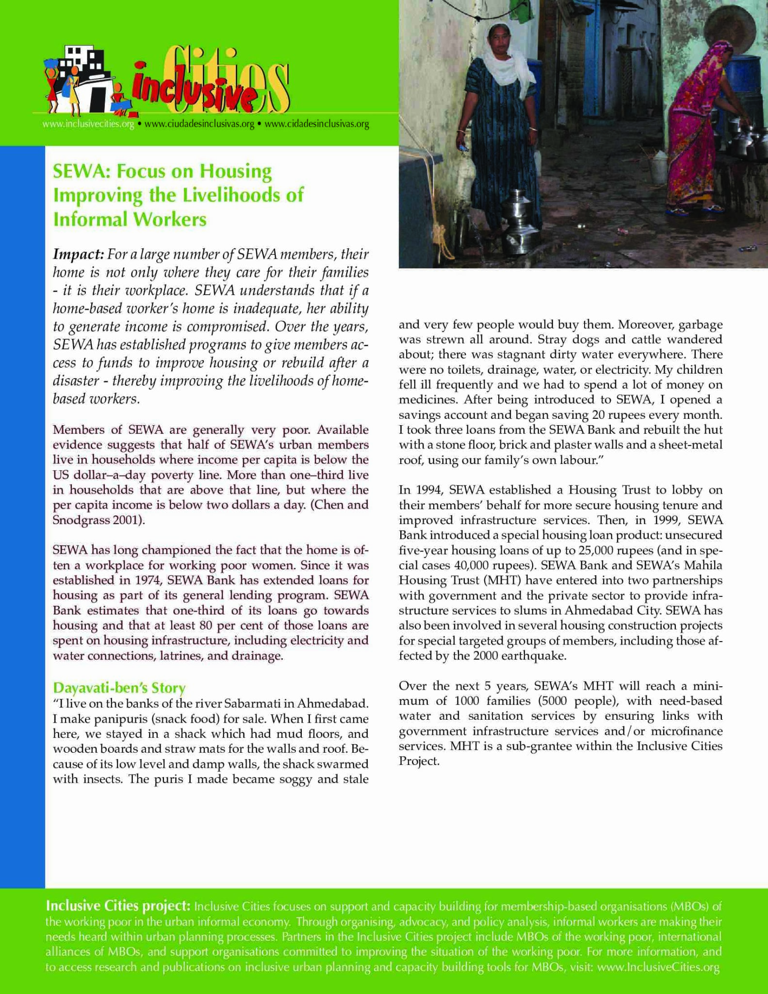 SEWA, Focus on Housing: Improving the Livelihoods of Informal Workers ...