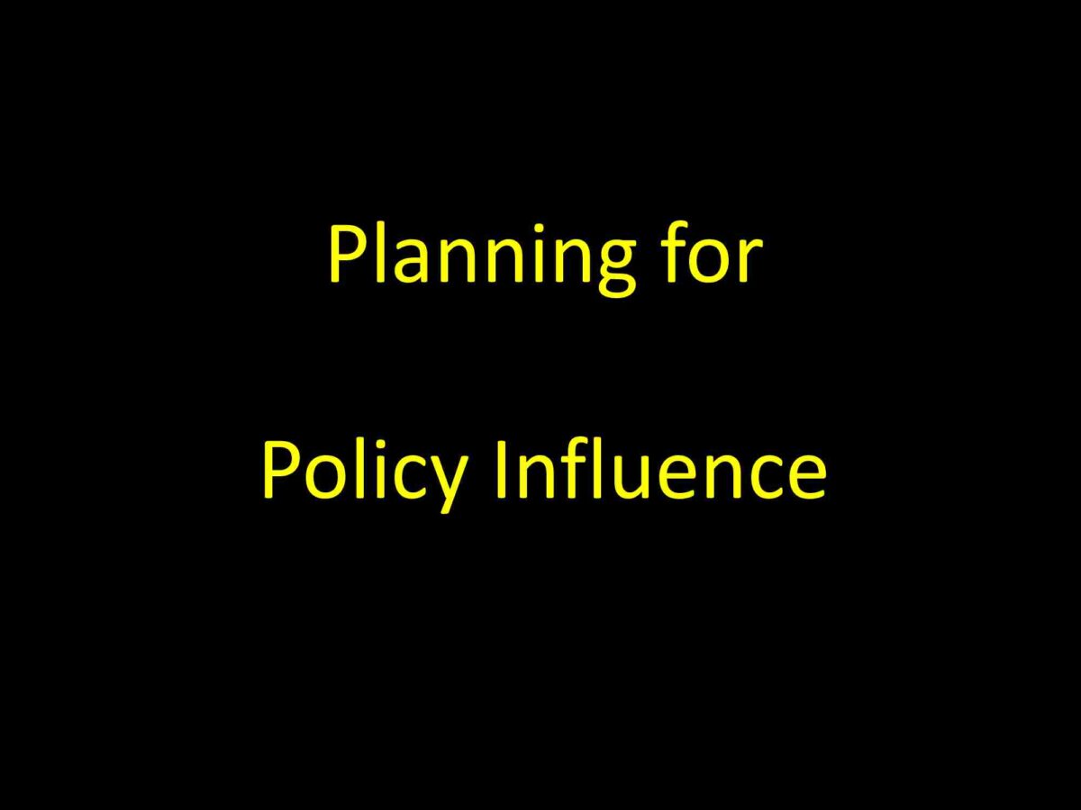 Planning for Policy Influence - WIEGO