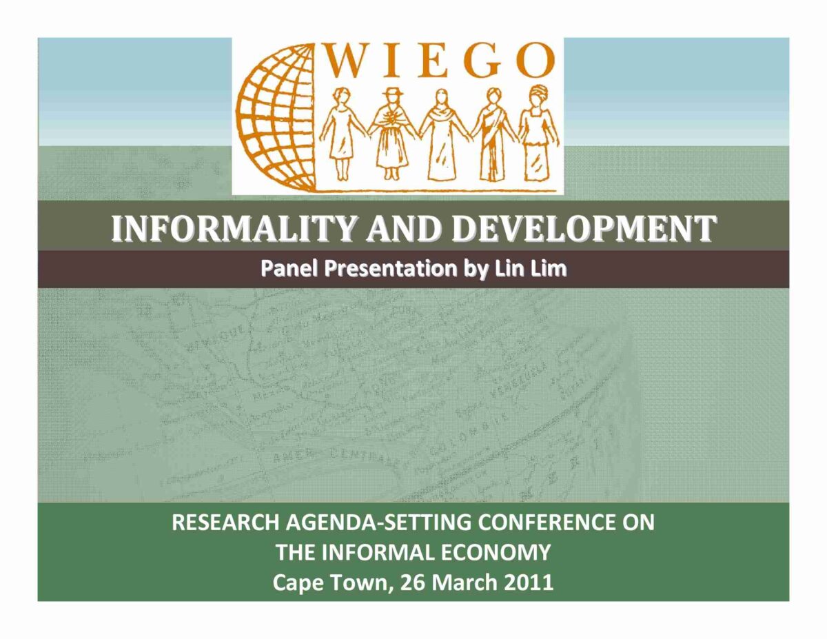 Informality and Development - WIEGO