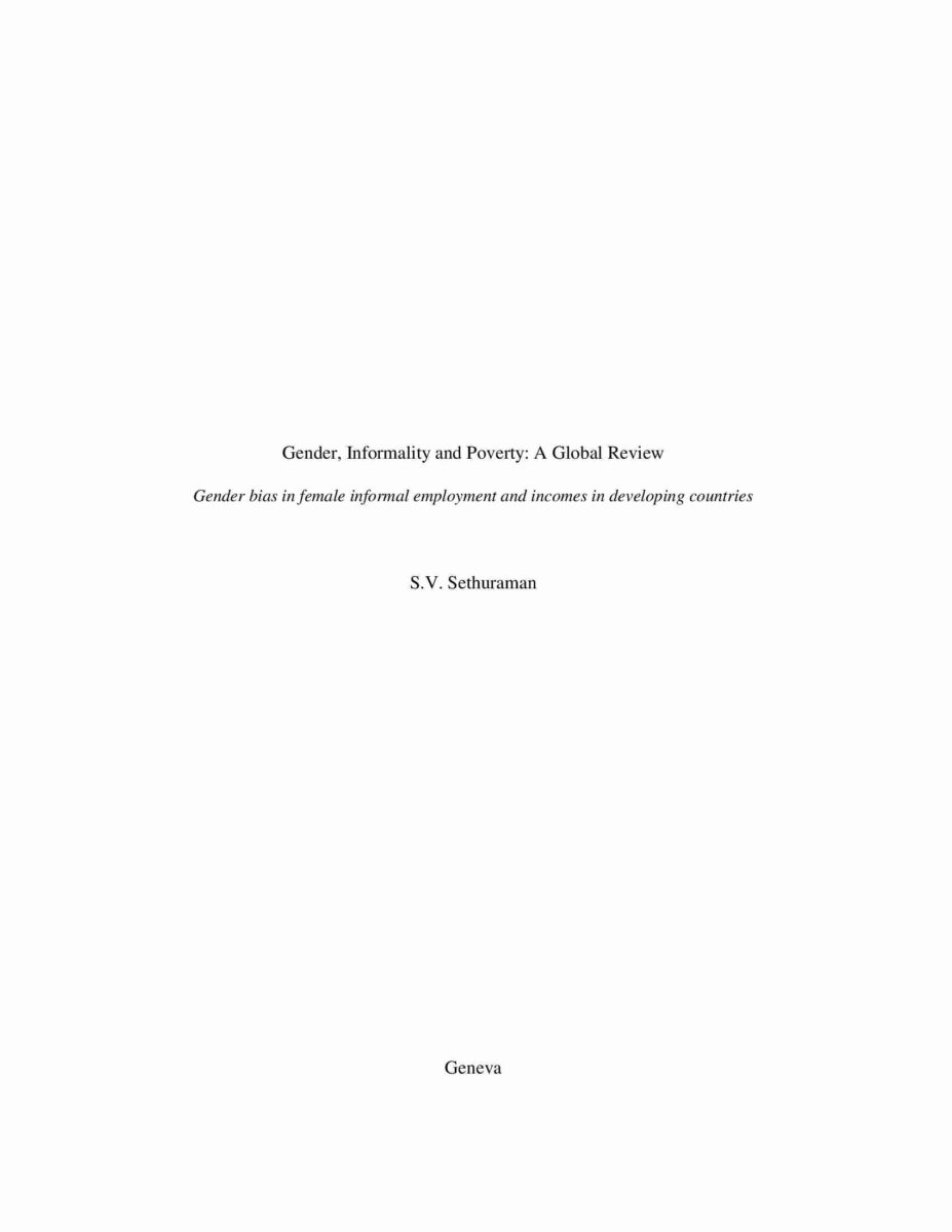 Gender, Informality and Poverty - WIEGO