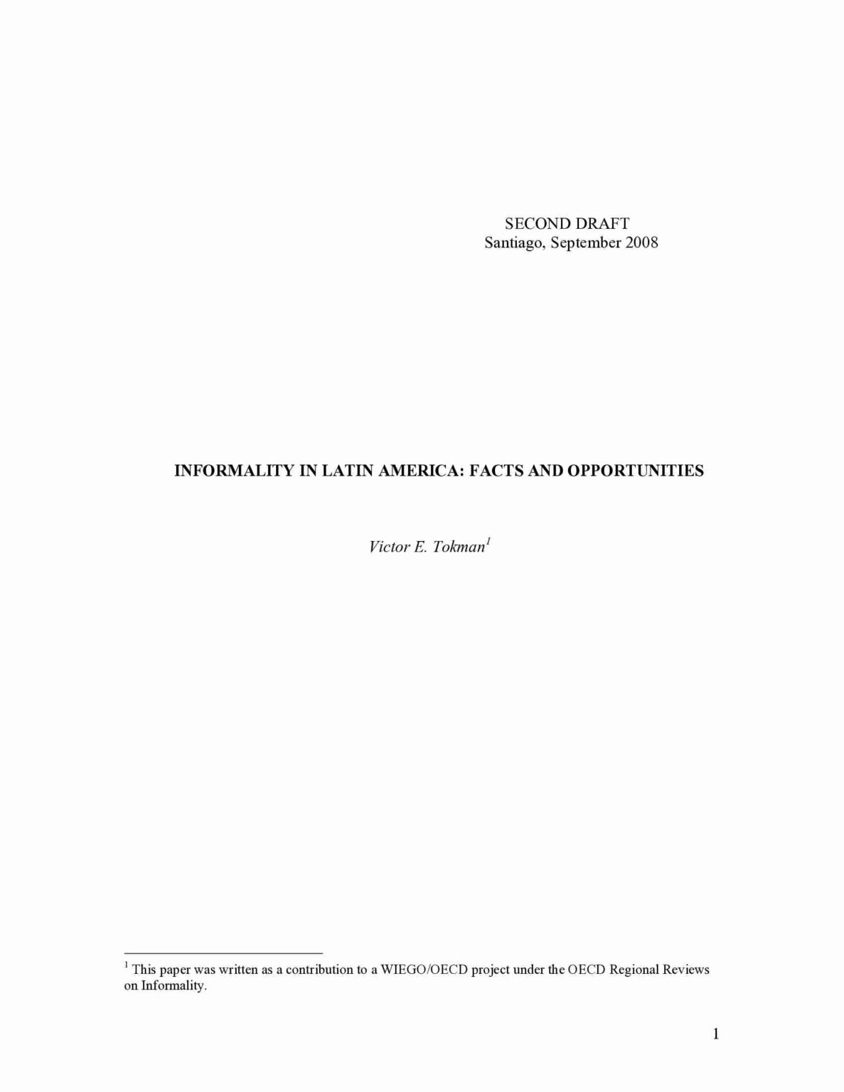 Informality in Latin America: Facts and Opportunities - WIEGO