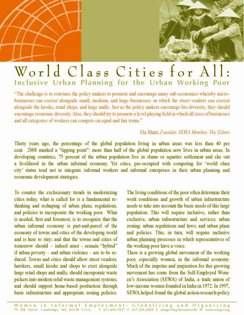 Advocacy Materials: World Class Cities for all, Inclusive Urban ...