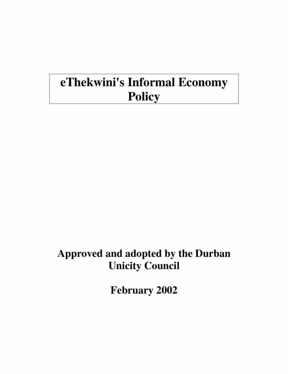 eThekwini's Informal Economy Policy - WIEGO