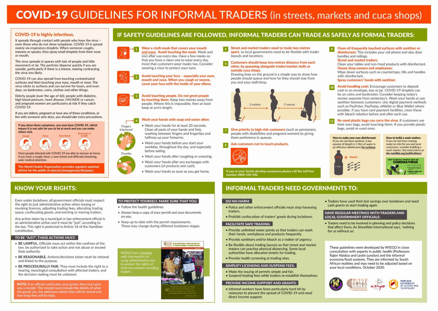 COVID-19 Poster Guidelines for Informal Traders in Namibia - WIEGO