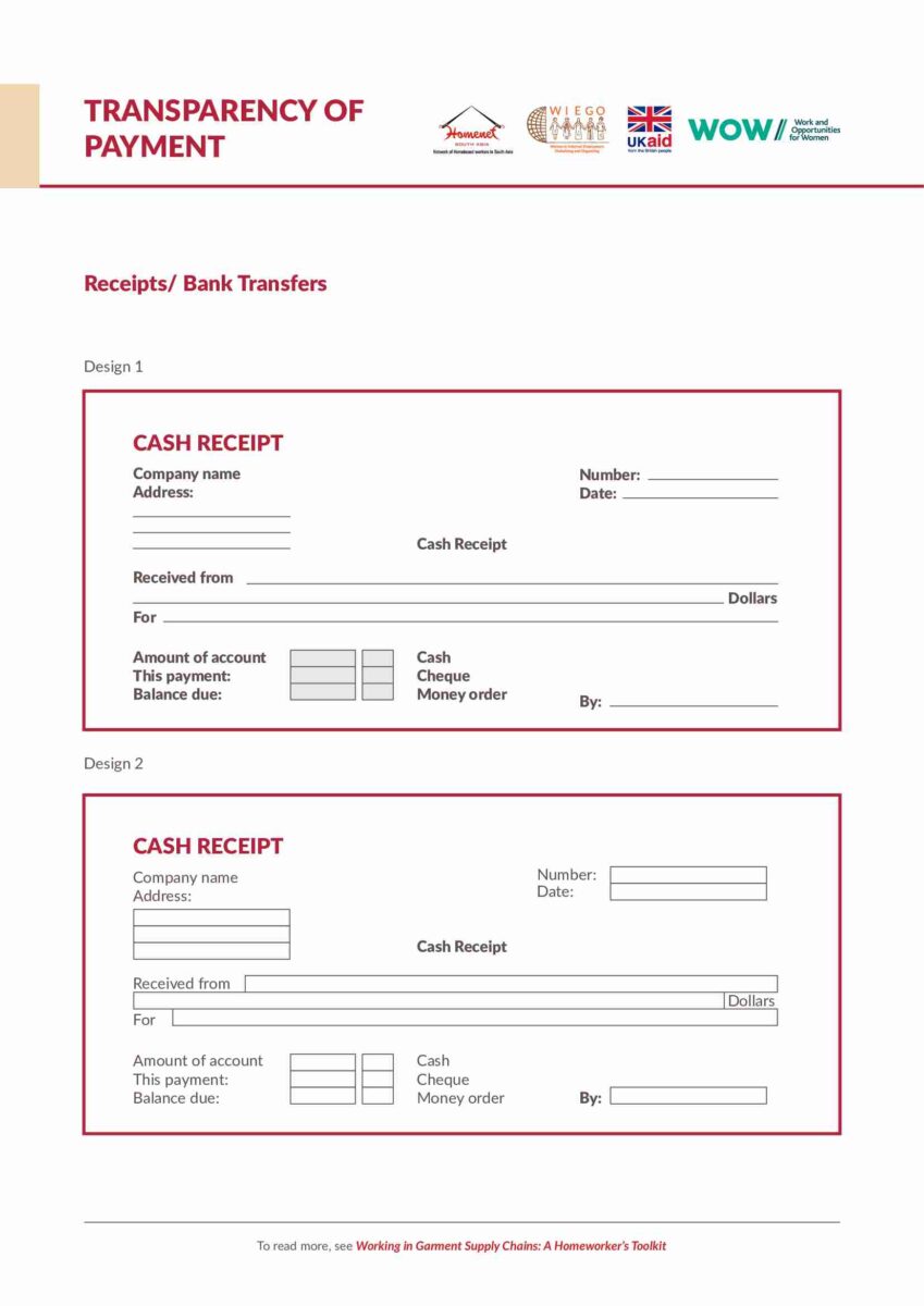 Sample of Bank Transfers - WIEGO