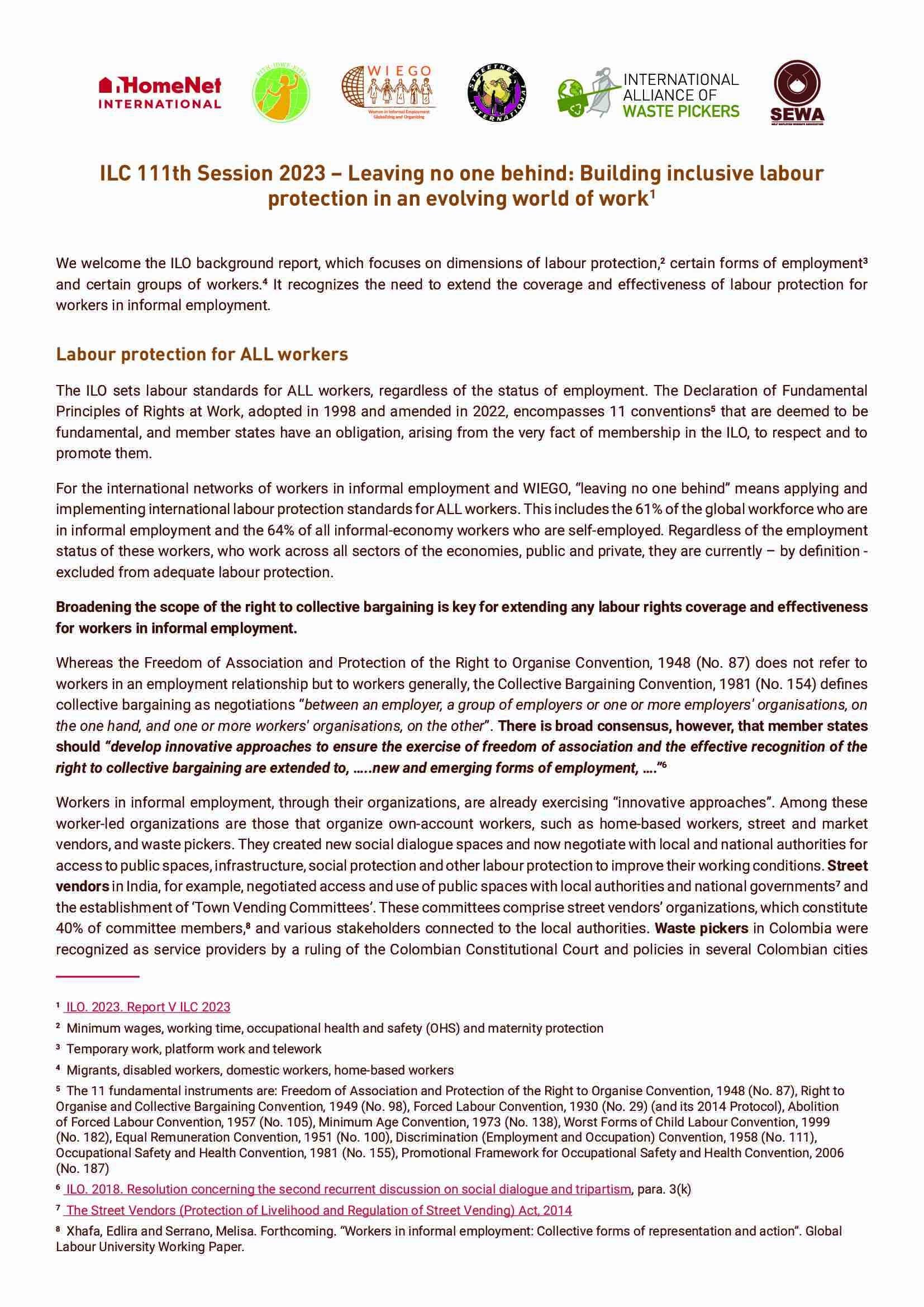 Position Paper: Leaving no one behind - Building inclusive labour ...