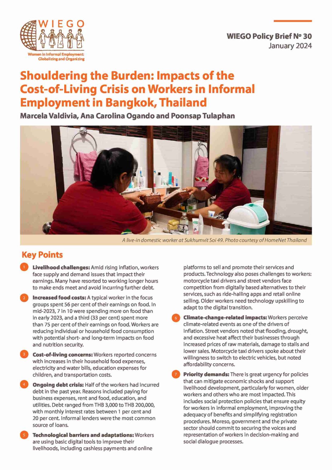 Shouldering the Burden: Impacts of the Cost-of-Living Crisis on Workers in Informal Employment ...